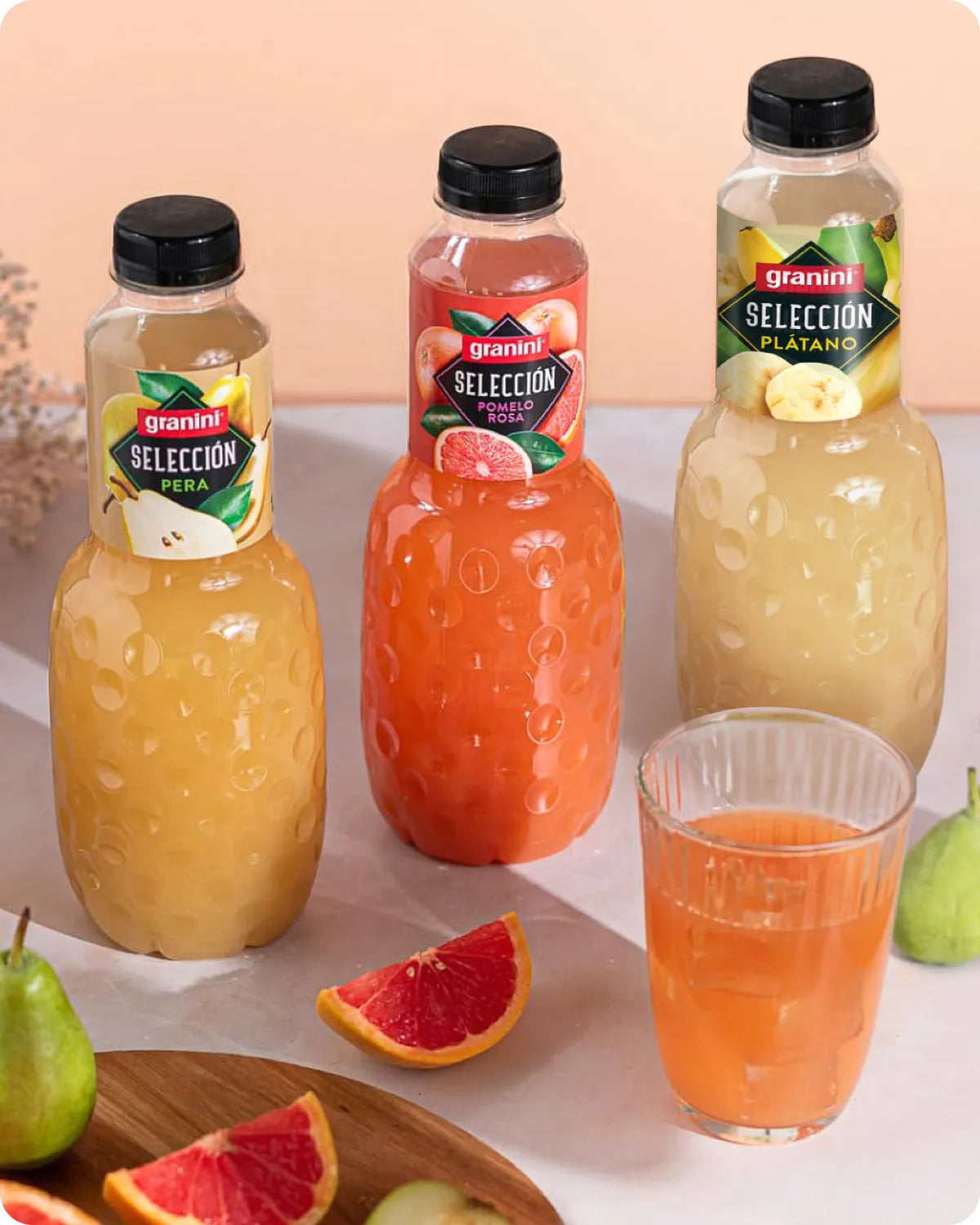 Pack 3 Sabores - Pomelo, Plátano y Pera - granini Selección - Pack de